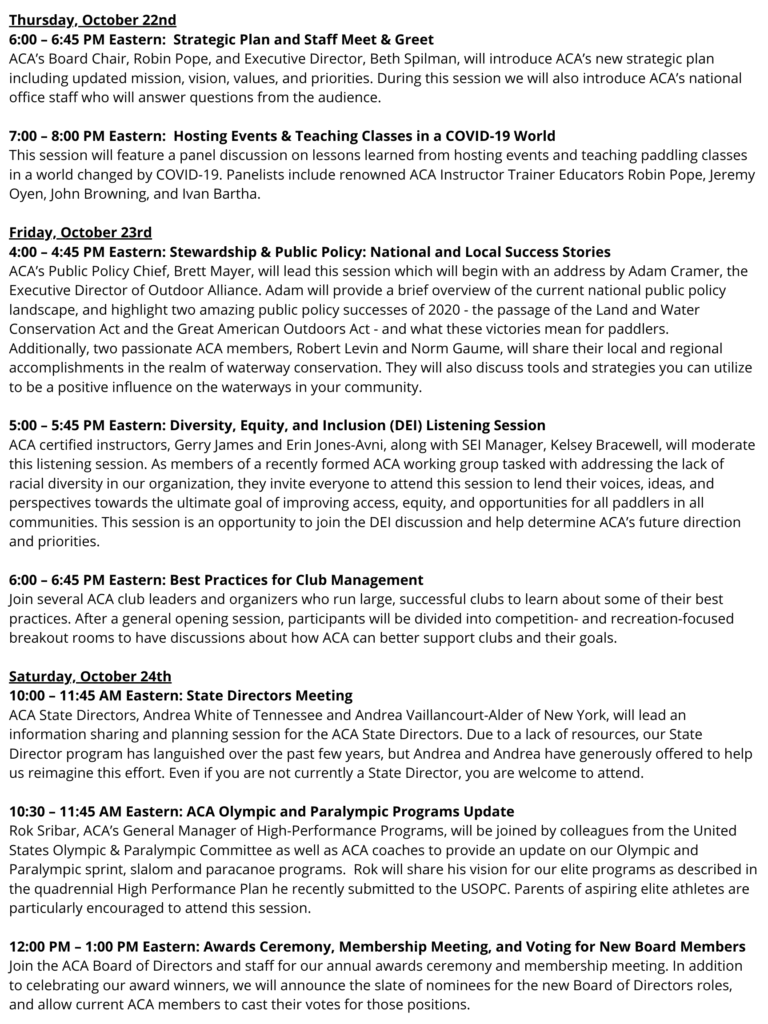 ACA Virtual Conference Invitation from the Executive Director - ACA